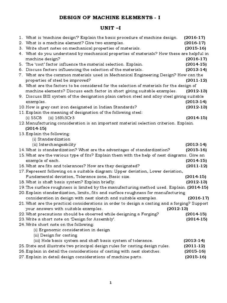 Machine Design-I | PDF