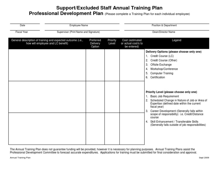 Annual Staff Training Plan Guide | PDF