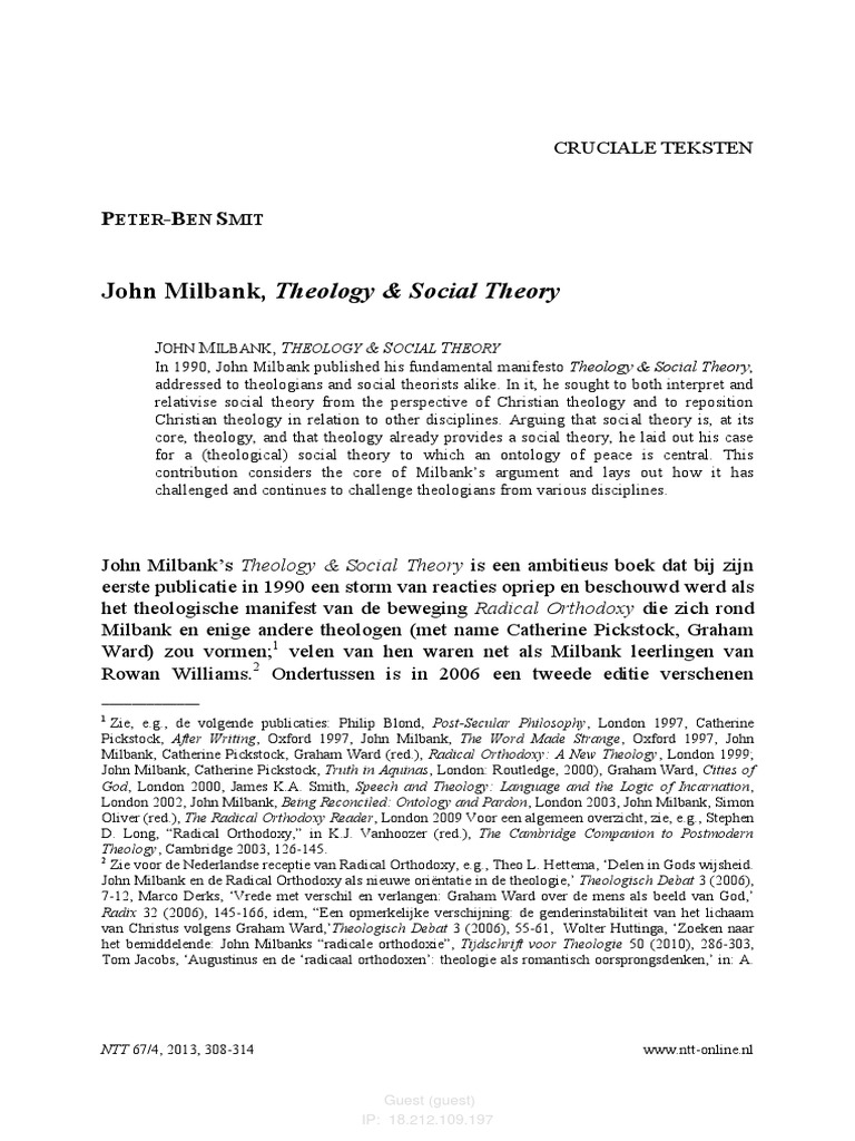 John Milbank Theology and Social Theory | PDF