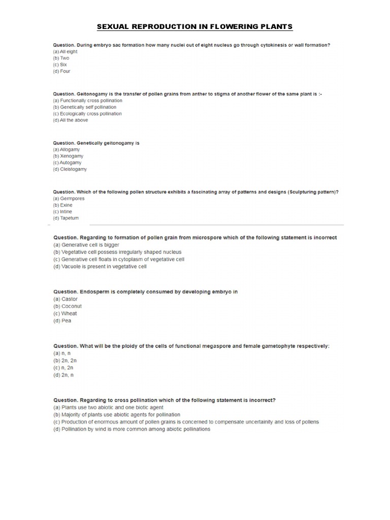 Mcq Worsheet Class 12 | PDF