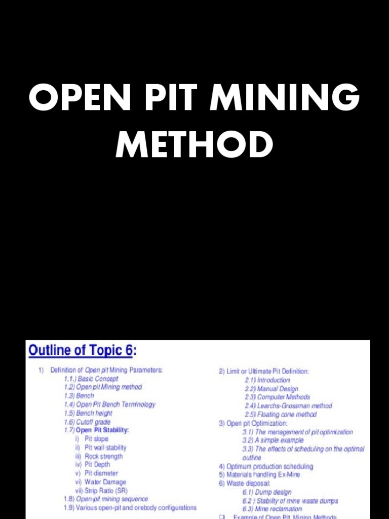 Open Pit Mining Methods and Practices | PDF