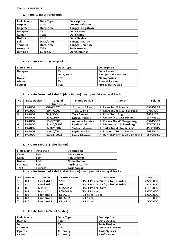 TM 14 Senin KL Malam Aplikom 1 2 Jan 23 Rumah Sakit | PDF