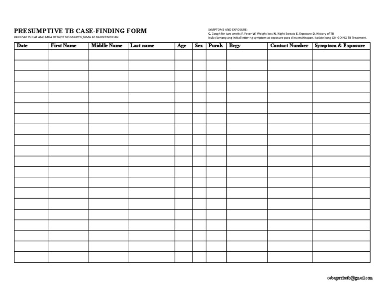 Presumptive TB Assessment Form | PDF