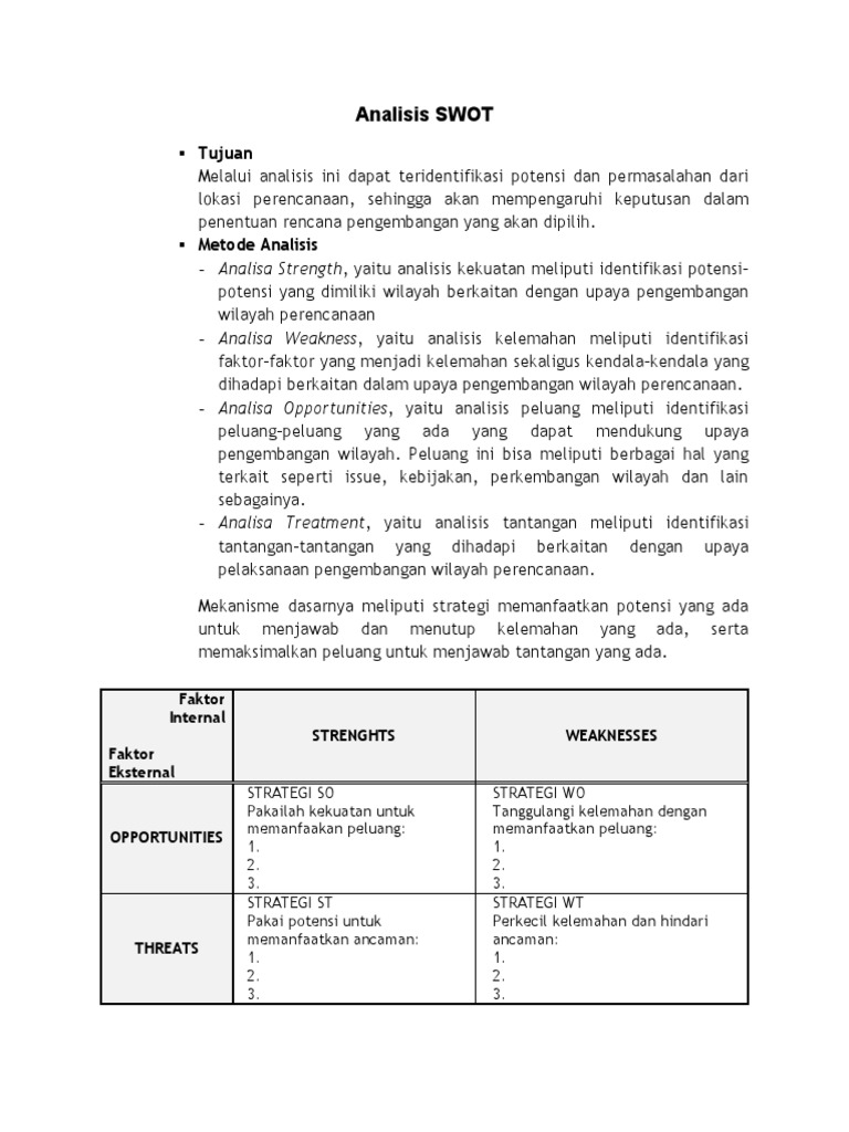 Analisis SWOT | PDF
