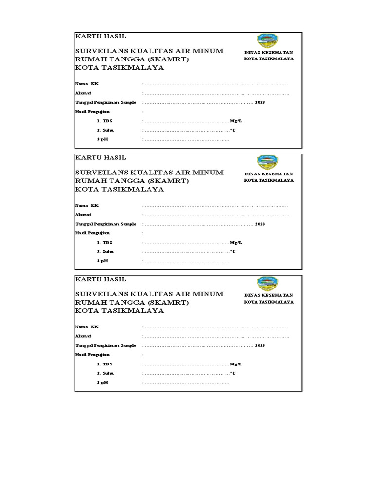 Kartu Hasil Skamrt | PDF