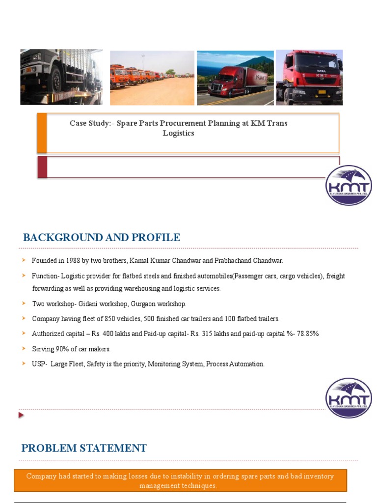 KM Trans Case Study | PDF | Inventory | Logistics