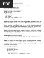 EMCEE SCRIPT Teachers Day | PDF