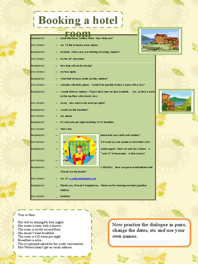 Booking A Hotel Room | PDF