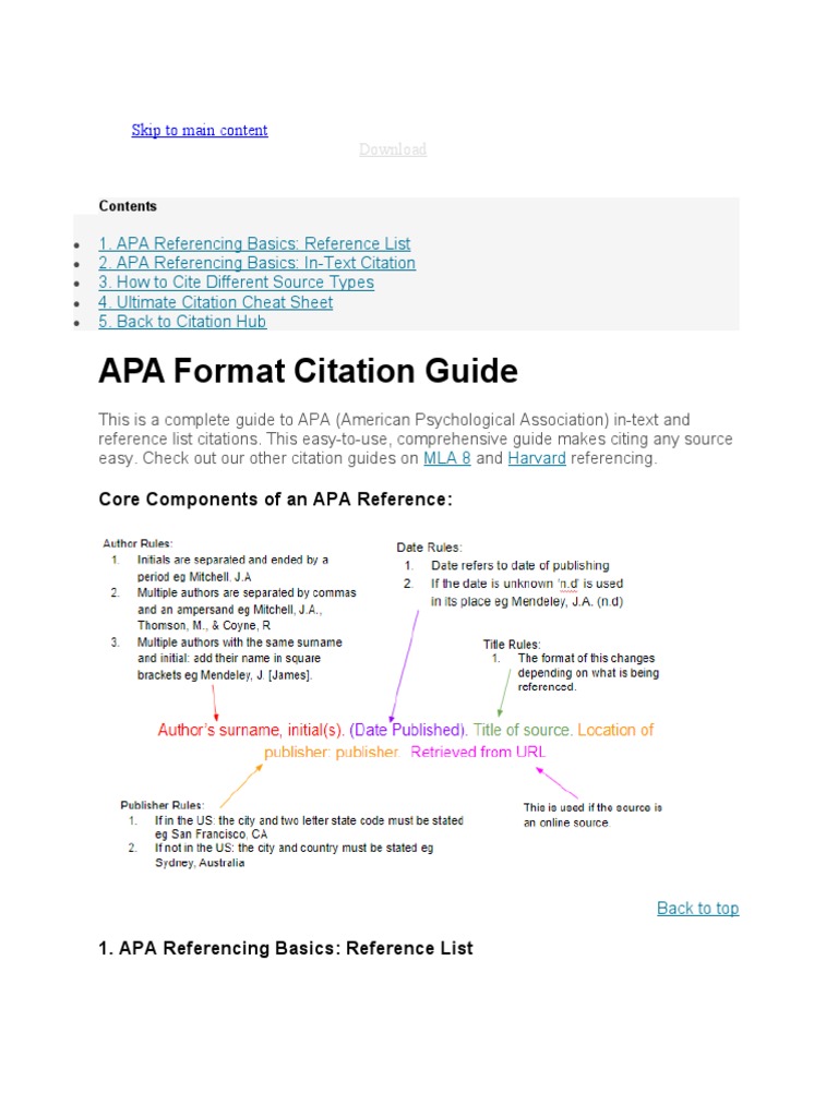 APA Style | Download Free PDF | Citation | Apa Style