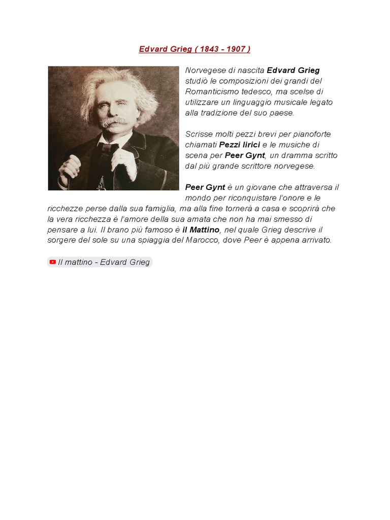 Edvard Grieg (1843 - 1907) | PDF