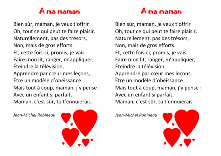Poème à ma maman de Robineau | PDF