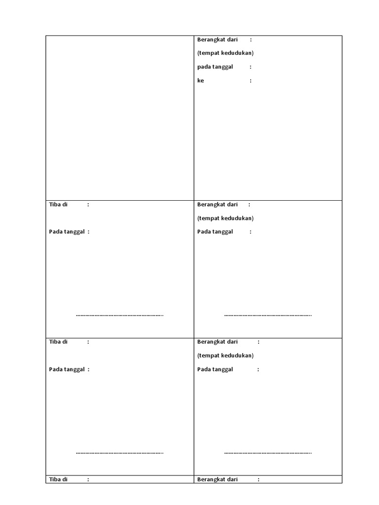 Format Lembar Tiba Lembar SPPD | PDF