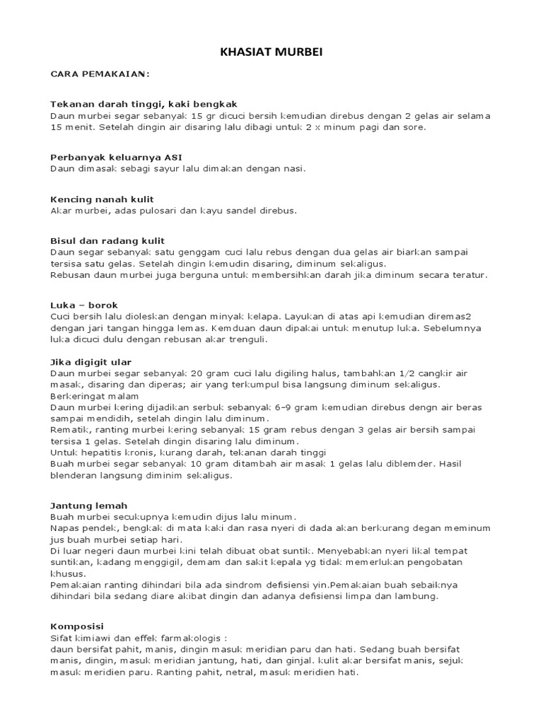 Khasiat Murbei | PDF