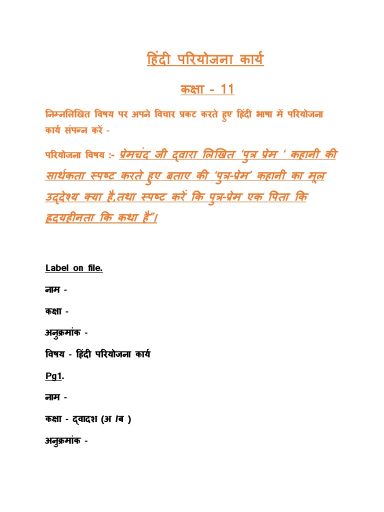 RNSingh class11 hindi project | PDF