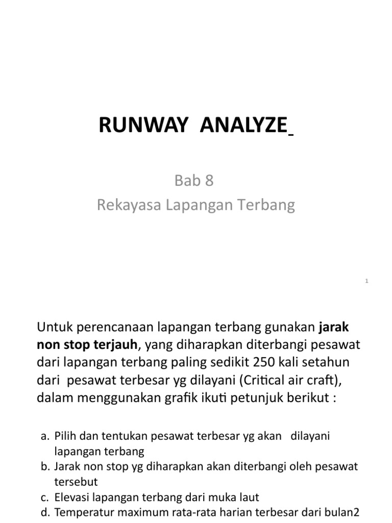 Bab 8 Runway Analysis | PDF | Teknologi & Rekayasa