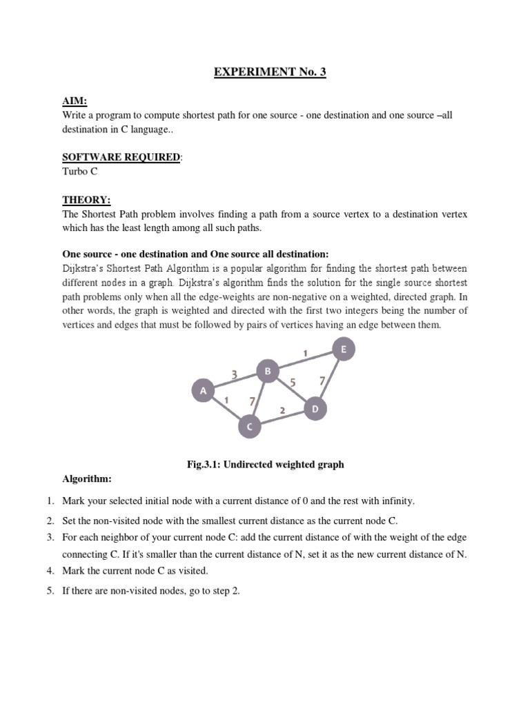 3 - Shortest Path | PDF | Vertex (Graph Theory) | Mathematical Relations