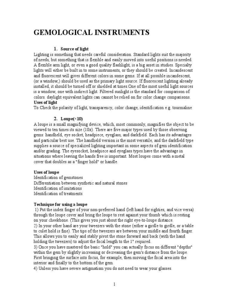 Gemological Instruments & Gem Cutting | PDF | Polarization (Waves ...