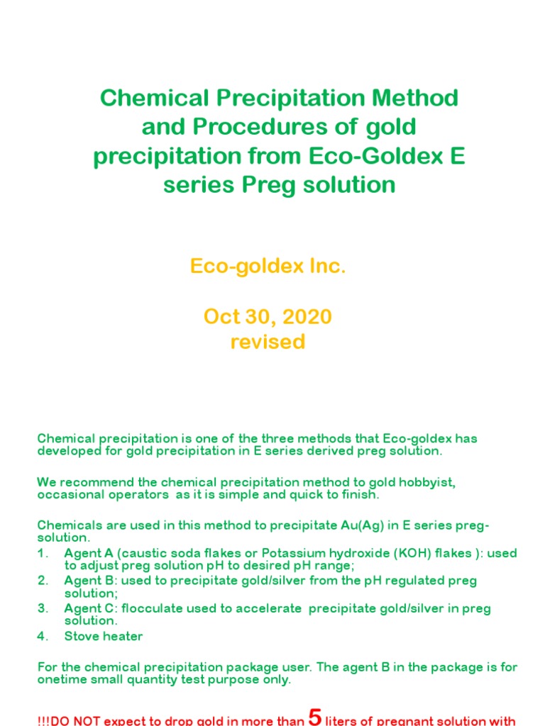 2 Chemical Precipitation Method and Procedures | PDF | Precipitation ...