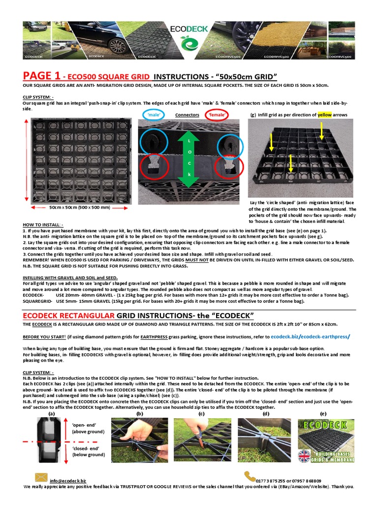 New Eco500 Ecodeck Base 2020 Instructions Leaflet PDF | PDF