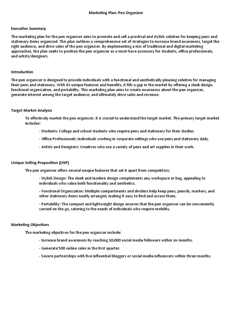 Marketing Plan | PDF