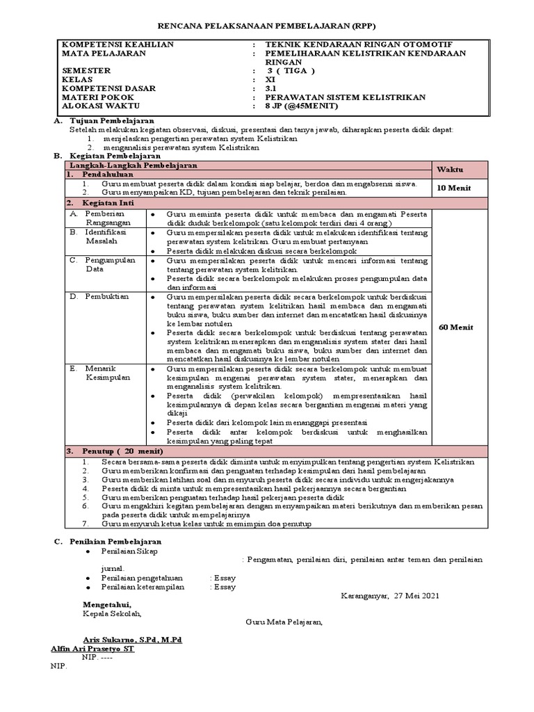 RPP Merdeka Kelas XI 2021 | PDF