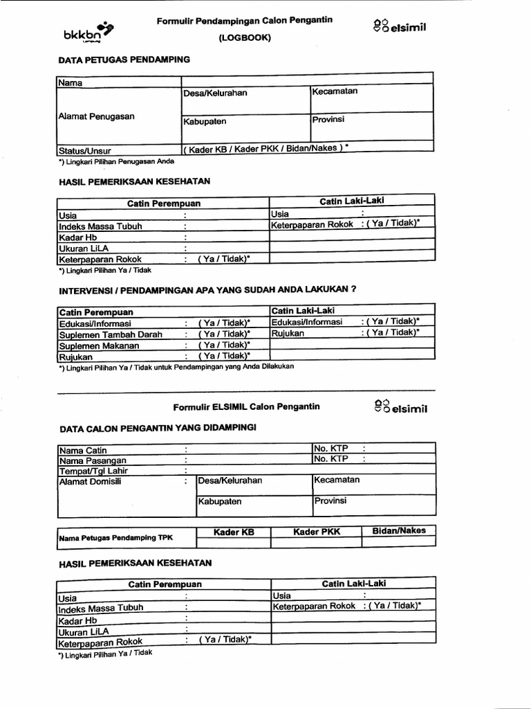 Formulir Pendampingan Catin 01 1 | PDF