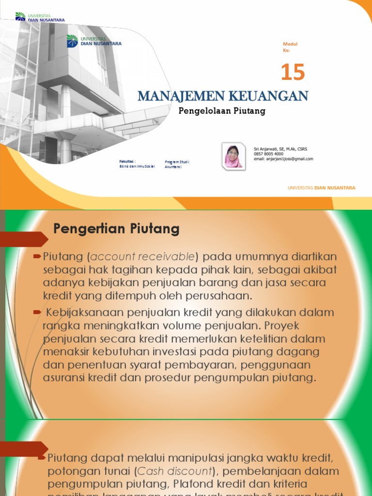 Modul 15 Pengelolaan Piutang | PDF