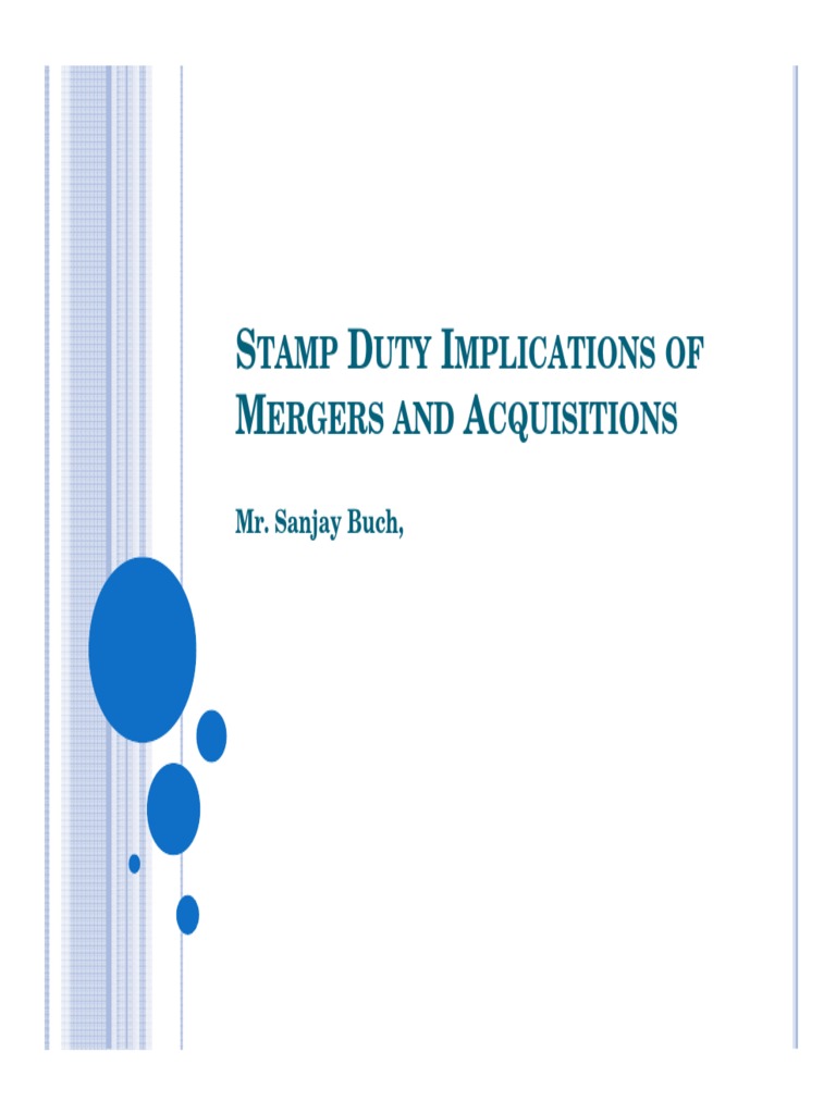 Stamp Duty Implications of Mergers and Acquisitions SRB | PDF ...