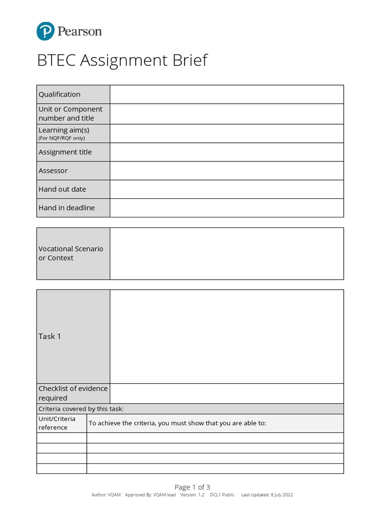 BTEC-Assignment-Brief-Template | PDF BTEC-Assignment-Brief-Template | PDF