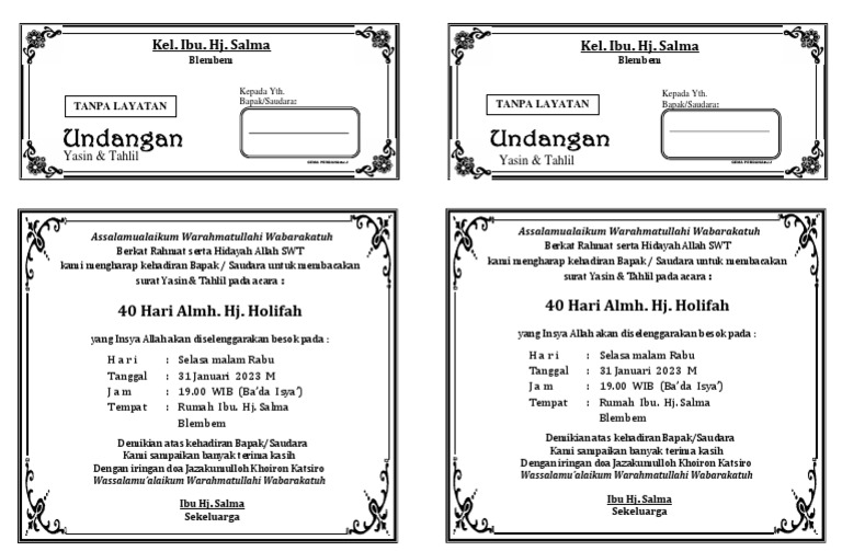 Undangan Haul Double | PDF