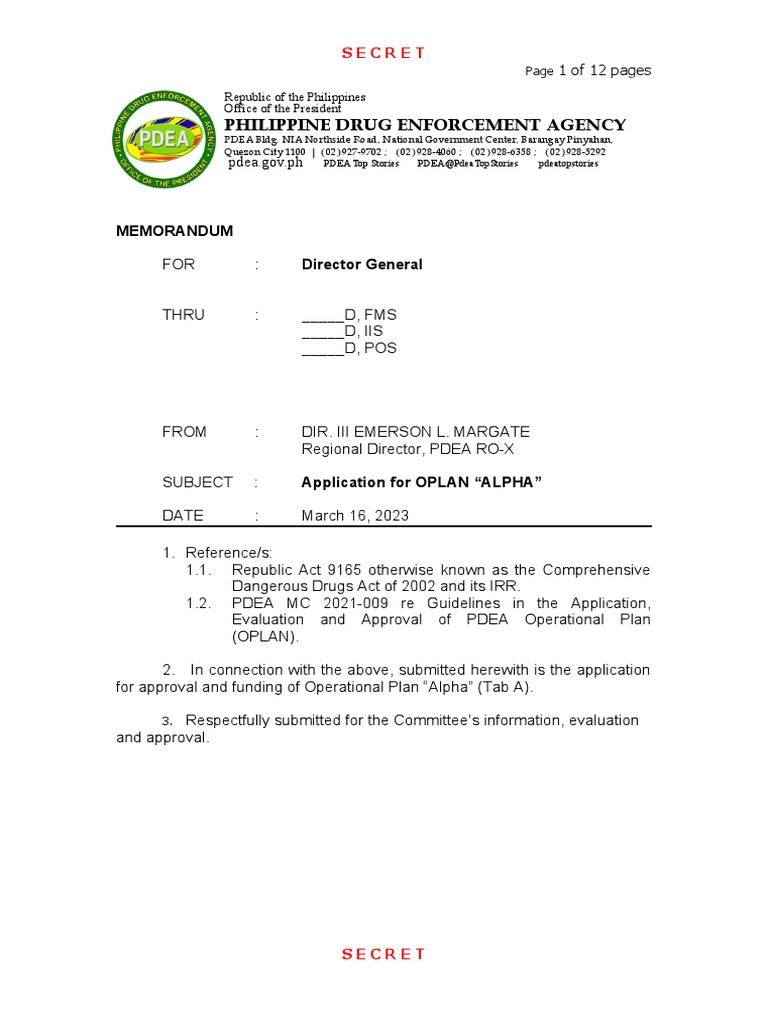 Oplan - Alpha | Download Free PDF | Law Enforcement | Crime & Violence