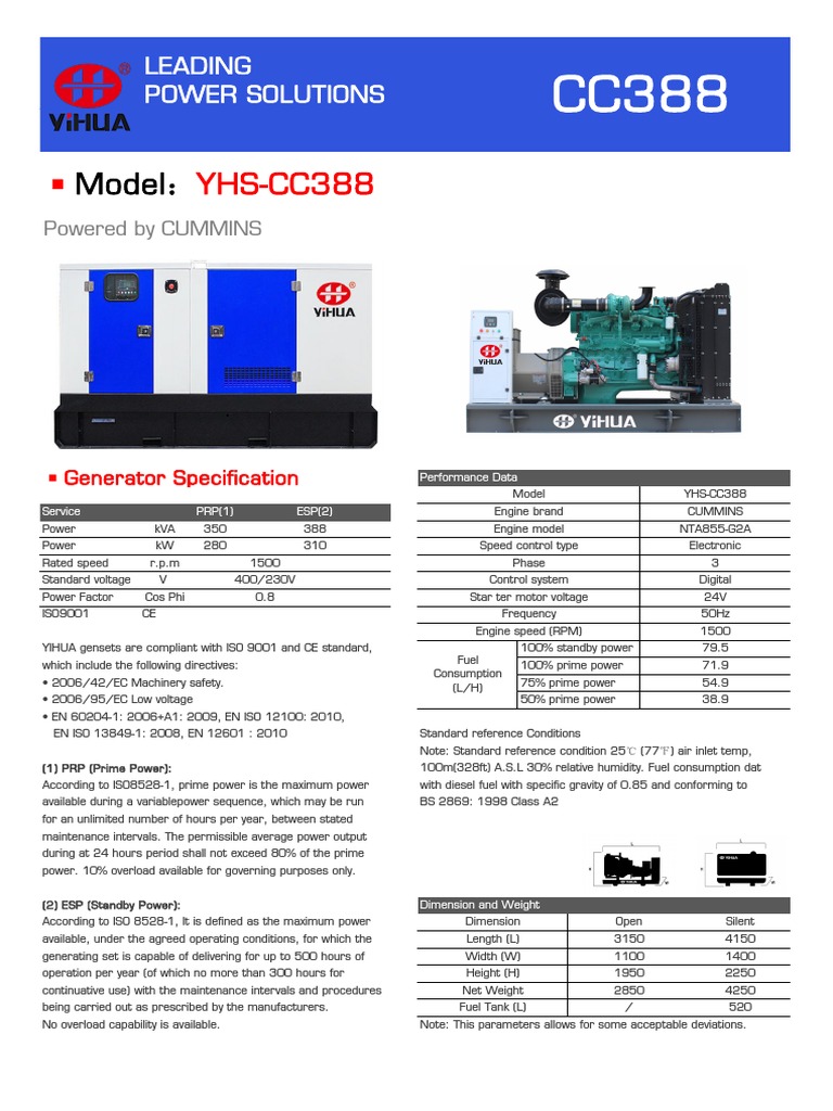 Genset Data | PDF | Engines | Horsepower