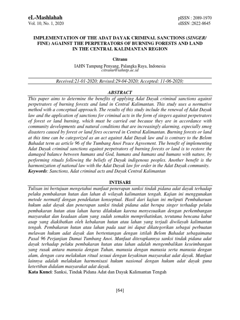 Jurnal Singer Adat Dayak 1 | PDF | Pengembangan Diri