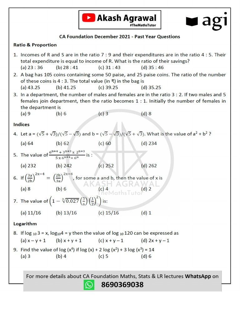 CAF Dec 2021 Maths Paper | PDF