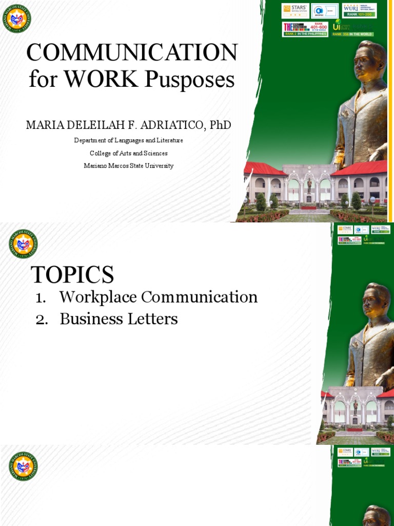 Communication for Work Purposes | PDF