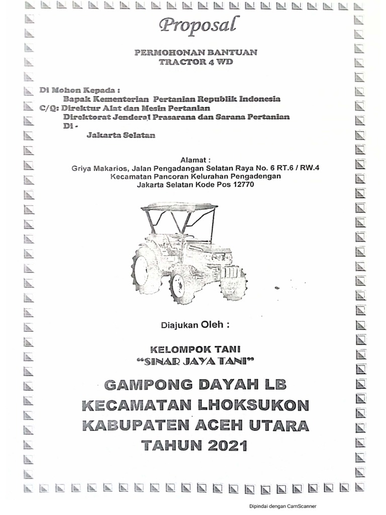 Proposal Traktor 4 WD | PDF