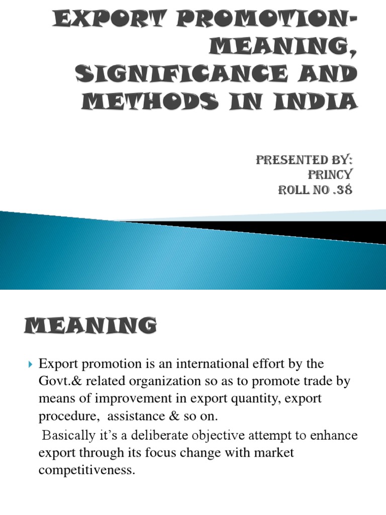Export Meaning, Significance and Methods in India | PDF | Exports | Imports