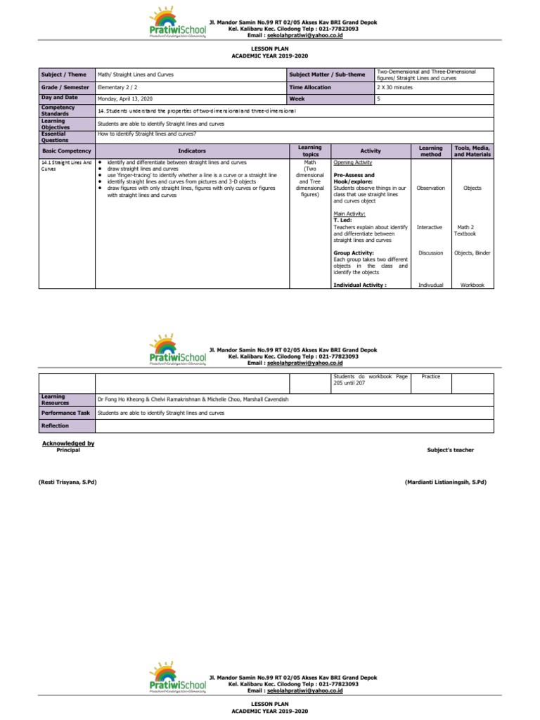 Lesson Plan Math Week 5-9 (April 13 - May 15) | PDF | Teachers | Lesson ...