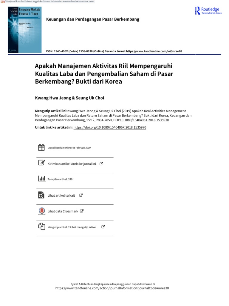 Baca Does Real Activities Management Influence - En.id | PDF