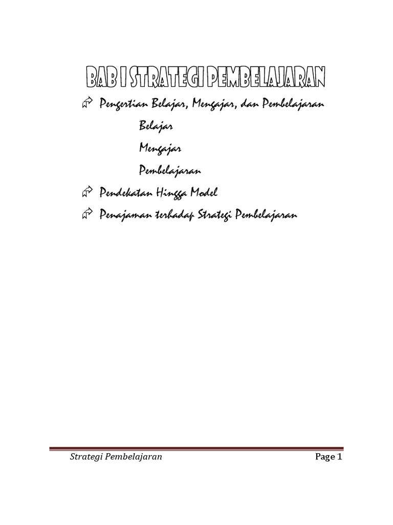 Strategi Pembelajaran | PDF