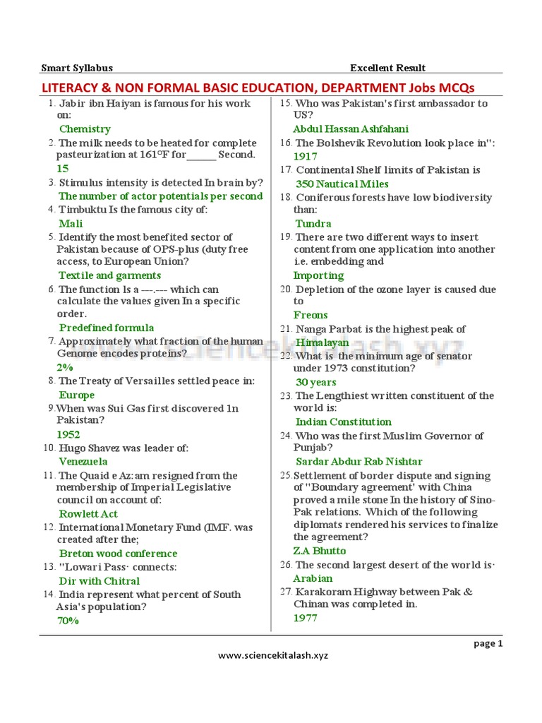 Literacy & Non Formal Basic Education, Department | PDF