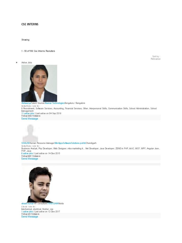 Cse Interns | PDF | Web Design | Computing