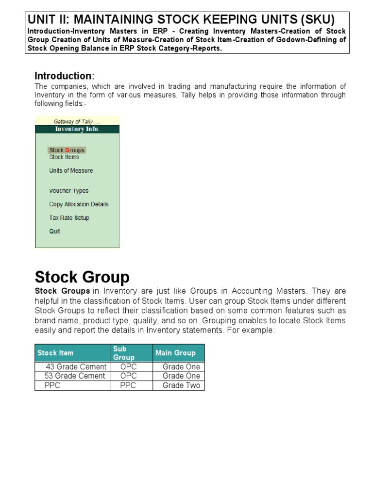Computerized Accounting Notes - Unit II For Students | PDF