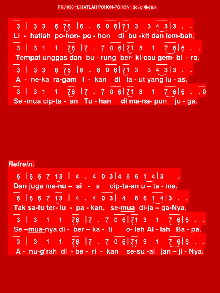 PKJ No. 056 Lihatlah Pohon-Pohon | PDF