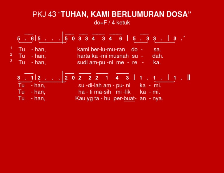 PKJ No 043 Tuhan, Kami Berlumuran Dosa | PDF