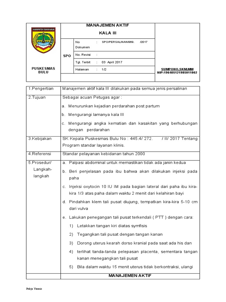7. SPO MANAJEMEN AKTIF KALA III | PDF