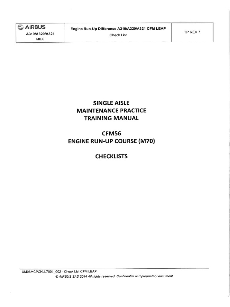 CFM LEAP 1A Run Up Checksheet | PDF