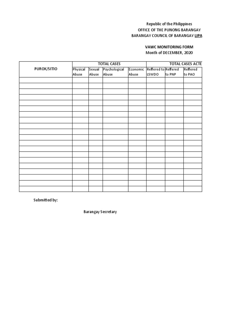 Vawc Form To Send | PDF