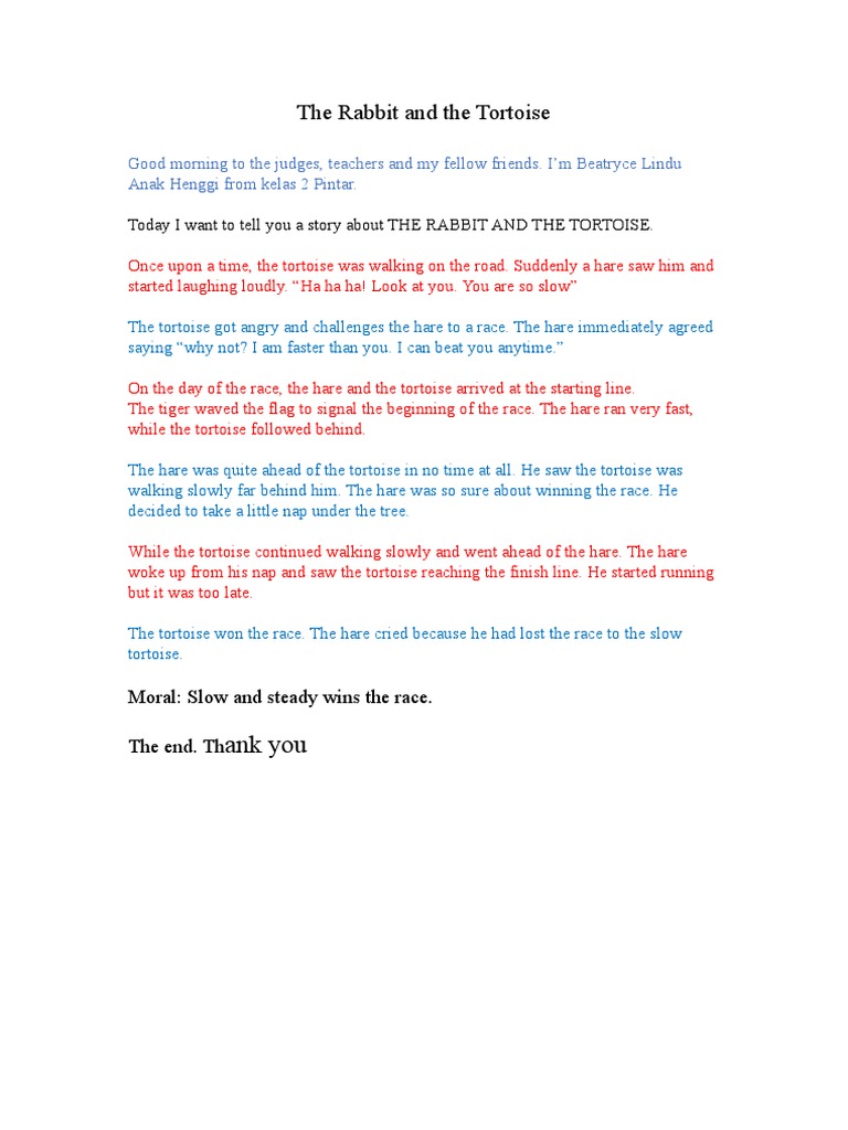 The Rabbit and The Tortoise | PDF
