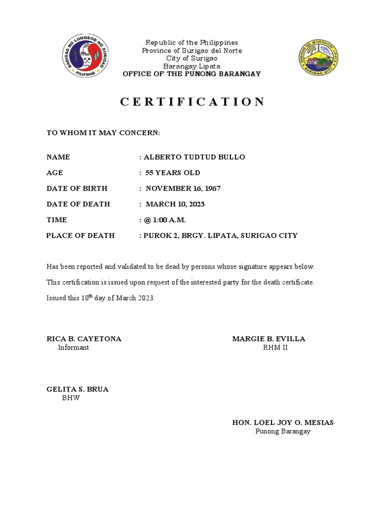 Death Certificate | PDF